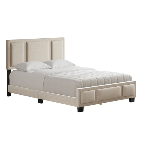 Latitude Run® Triiptych Linen Upholstered Platform Bed Frame And Reviews
